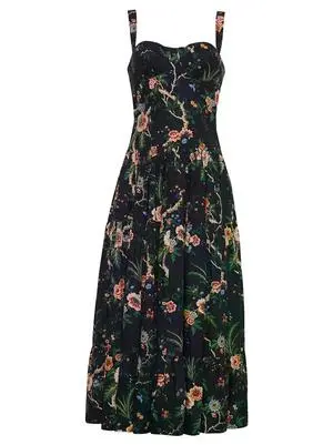 Cara Cara Floral-print Tiered Dress - Black