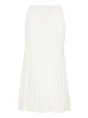 Cara Cara Dara Ribbed Midi Skirt - White