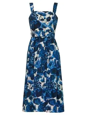 Cara Cara Candace Floral Print Midi Dress - Blue