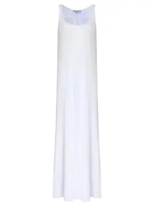 AMIR SLAMA X Astrid Scoop-neck Midi Dress - White