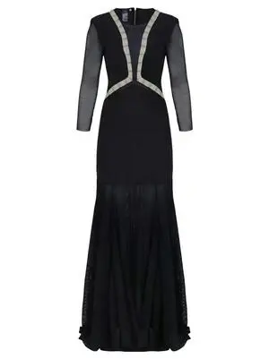 AMIR SLAMA Mesh-panel Maxi Dress - Black