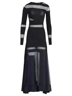 AMIR SLAMA Sheer-panel Maxi Dress - Black