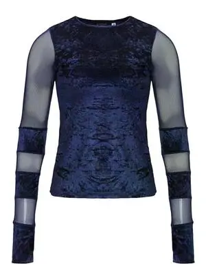 AMIR SLAMA X Astrid Mesh-panel Top - Blue