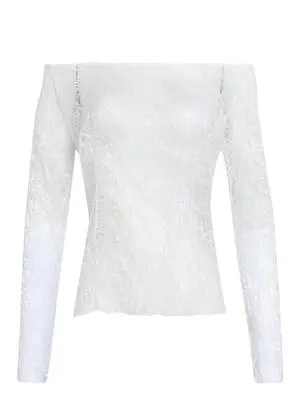 AMIR SLAMA X Astrid Lace Top - White