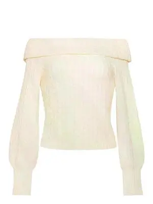 Cara Cara Off-shoulder Cable-knit Top - White