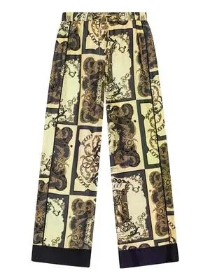 GANNI Printed Trousers Yellow