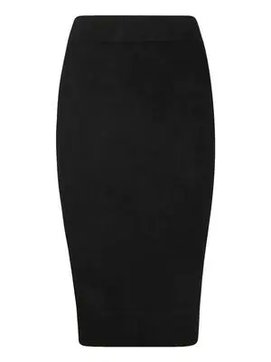 DONDUP Logo-plaque Midi Skirt - Black