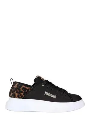 Just Cavalli Leopard-print Low-top Sneakers - Black