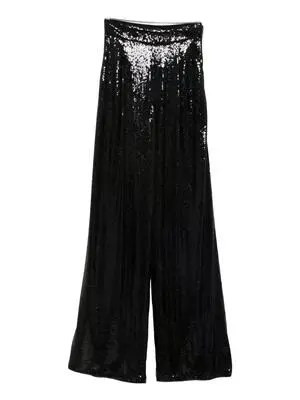 NISSA Sequin-embellished Trousers - Black