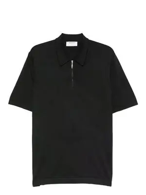 GRAN SASSO Half-zip Polo Shirt - Black
