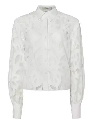 TEMPERLEY LONDON Floral Lace Button-up Shirt - White