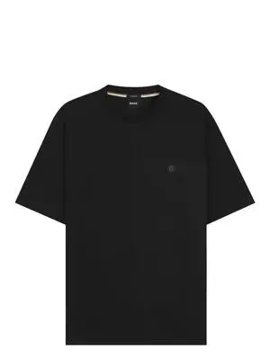 BOSS Logo-plaque Cotton T-shirt - Black