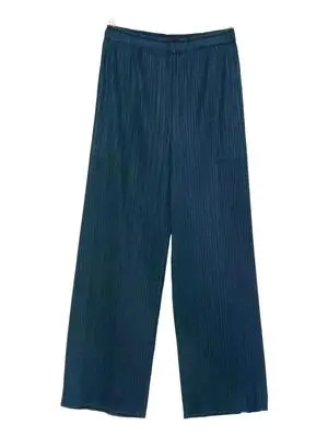 Issey Miyake Plissé-effect Trousers - Blue