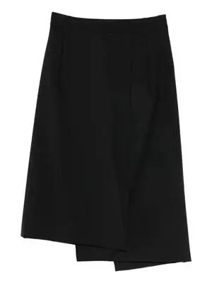 Tibi Asymmetrical Wool Skirt - Black