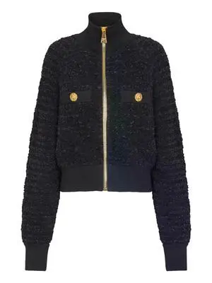 Balmain Tweed Bomber Jacket - Black