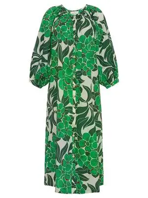 Cara Cara Floral-print Belted Dress - Green