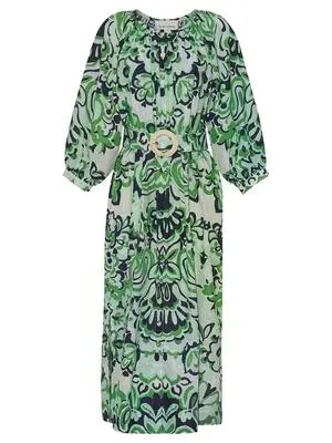 Cara Cara Floral-print Midi Dress - Green