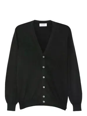 GRAN SASSO V-neck Button Cardigan - Black