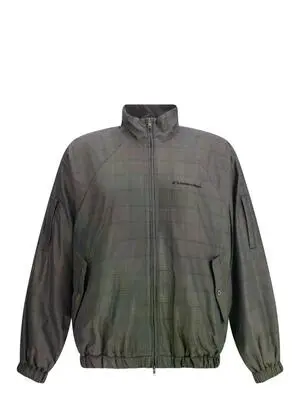Balenciaga Checked Zip-up Jacket - Grey