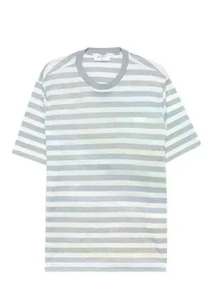 GRAN SASSO Striped Crew-neck T-shirt - Grey