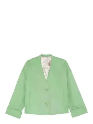 Alberto Biani Buttoned Cropped Jacket - Green