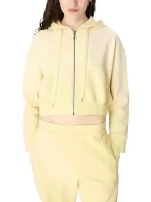 MARINE SERRE Moon Fleece Zip-up Hoodie - Yellow