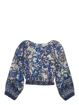 Cara Cara Floral-print Long-sleeve Blouse - White