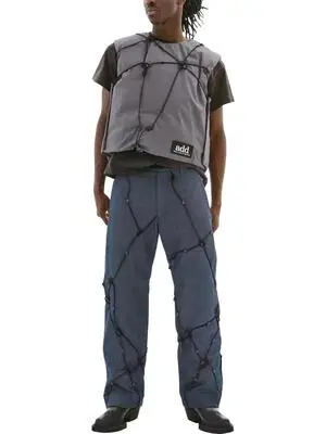 WHO DECIDES WAR Straight-leg Trousers With Rope Embellishment - Blue