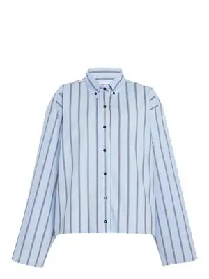 Brandon Maxwell The Javi Striped Cotton Button-down Shirt - Blue