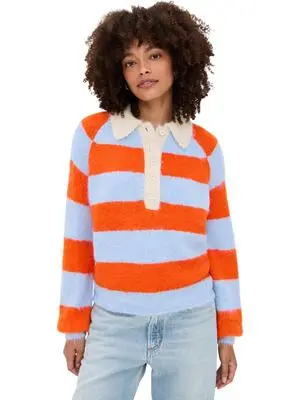 THE TINY BIG SISTER Striped Knit Polo