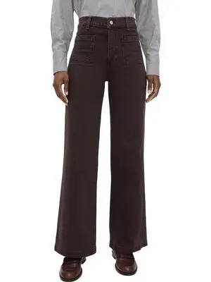 LE JEAN Virginia Wide-leg High-rise Jeans - Cocoa