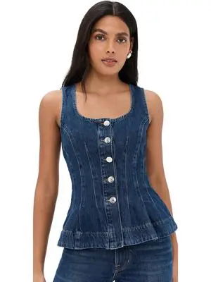 ALIGNE Valentina Denim Top - Mid Blue
