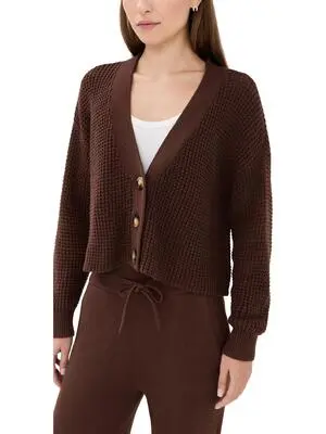 Eberjey Recycled Cotton Cropped Cardigan - Chocolate