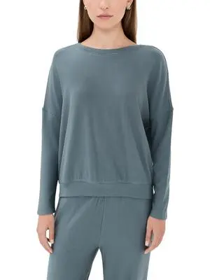 Eberjey Pullover With Dropped Shoulders - Stone Blue