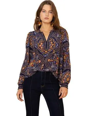 Hale Bob Raina Silk Blouse - Black