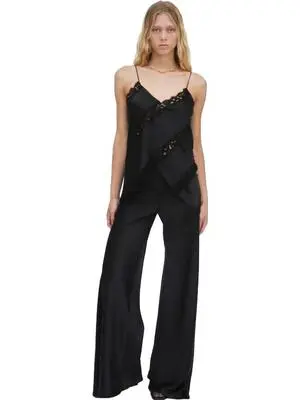 Rosetta Getty Bias Cut Wide Leg Pant - Black