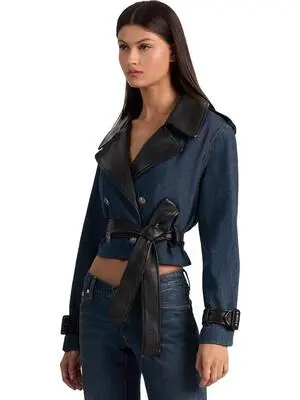 Alice + Olivia Keith Cropped Trench - Denim
