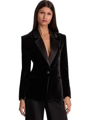 Alice + Olivia Silas Velvet Blazer - Black
