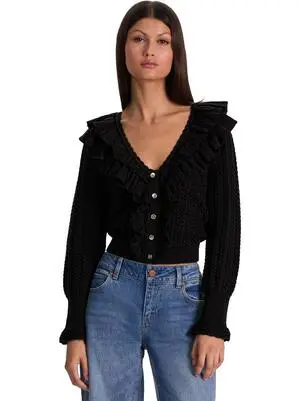 ALICE + OLIVIA Eileen Ruffle Cardigan