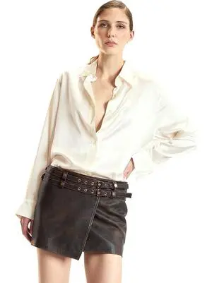 Cynthia Rowley Silk Button-down Shirt - White