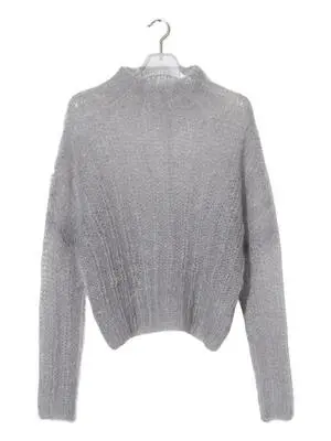 ETOILE Mohair Ribbed Turtleneck Pullover - Gray