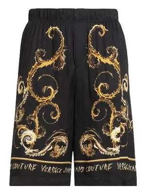 Versace Printed Twill Bermuda Shorts - Black