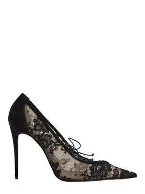 CHRISTIAN LOUBOUTIN Km Lace 100 Suede Pumps - Black