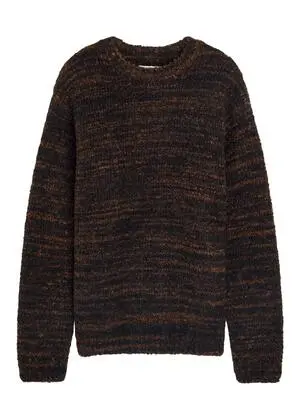 Nudie Jeans Patterned Bouclé Wool-blend Jumper - Black