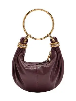 Chloé Leather Top Handle Bag - Burgundy