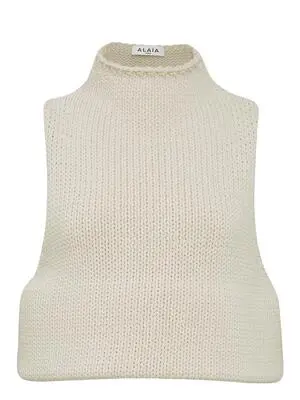 ALAÃA Sleeveless Top - White