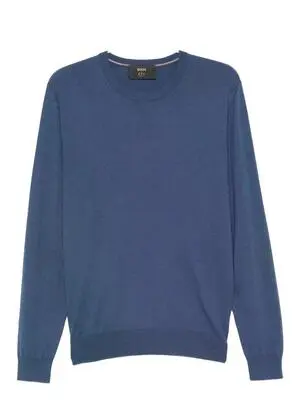 BOSS Crew-neck Cashmere Sweater - Blue
