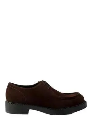 Prada Suede Derby Shoes - Brown