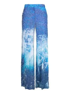 Roberto Cavalli Patterned-jacquard Trousers - Blue