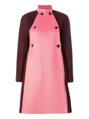 Valentino Garavani Color-blocked Wool-cashmere Blend Coat - Pink